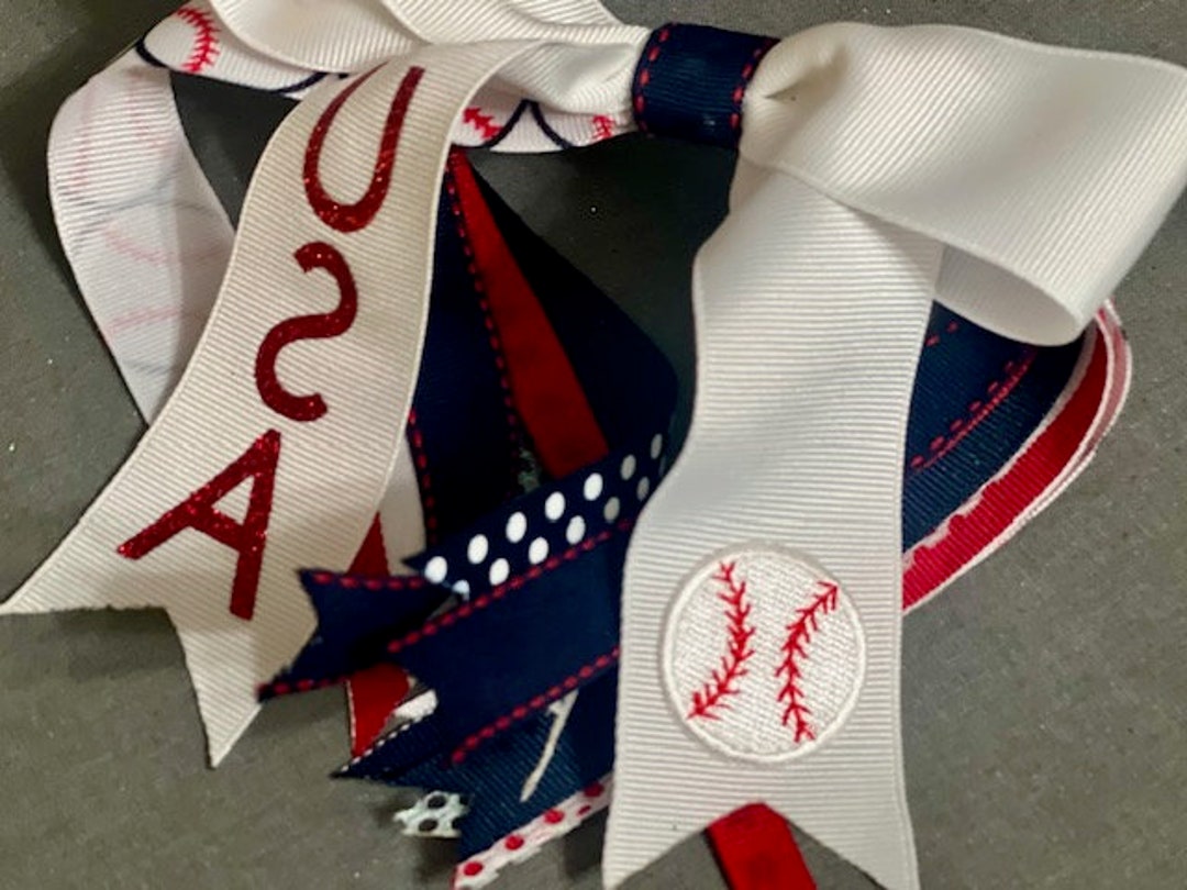 Baseball Custom Sports Bow, Handmade, Pony-o Streamer, Bow, Custom Hair ...