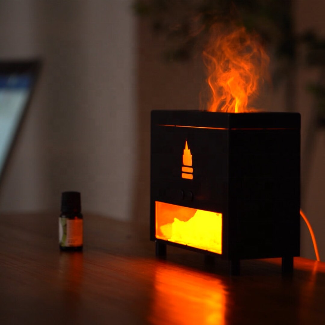 3D Fire Flame Aroma Diffuser With Salt Stone Simulated - Etsy