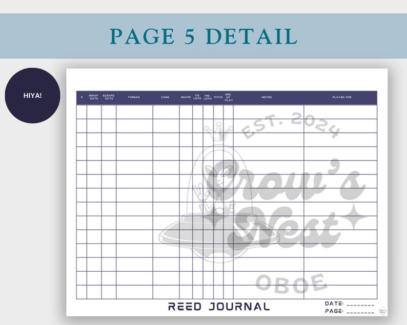 Oboe Reed Journal Pages Digital Download PDF -- Spaced Out - Etsy