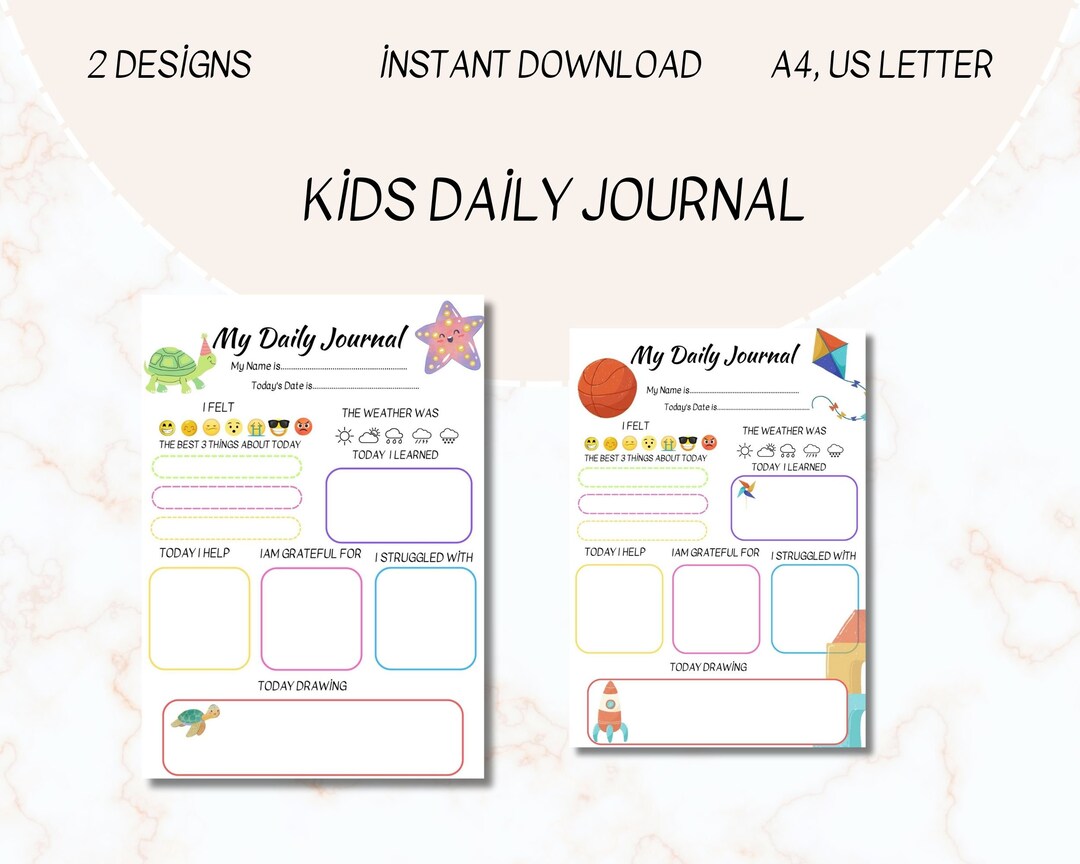 Kids Daily Journal Printable L Journal for Kids L Diary for Children L ...