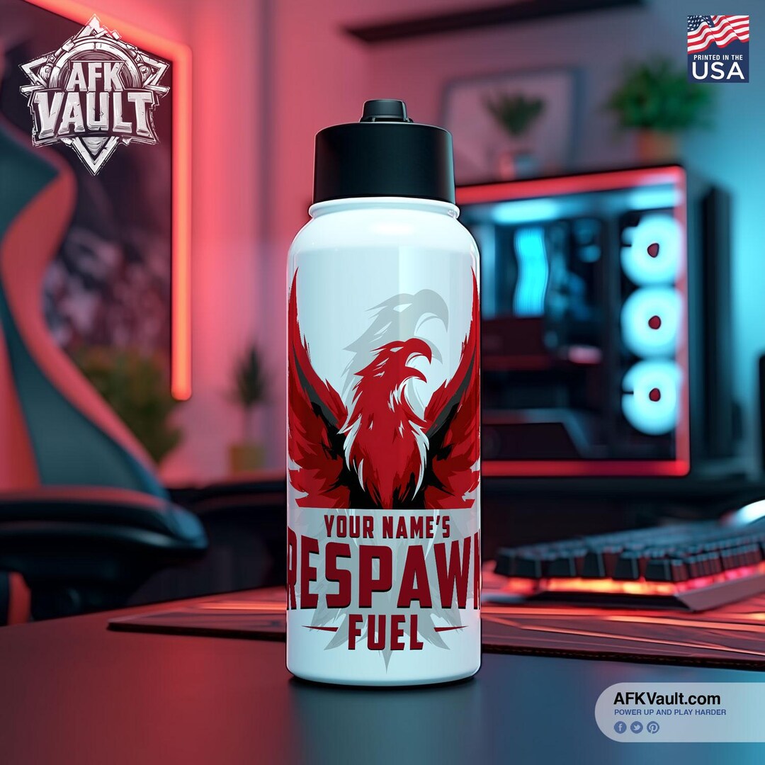 Personalized Respawn Fuel Flask: Gamer Stainless Steel Bottle With a ...