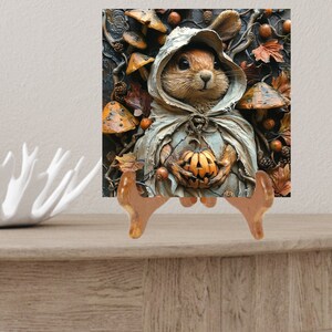 Squirrel Halloween Ghost Ceramic Art Tile Decorative Glossy Tile for ...