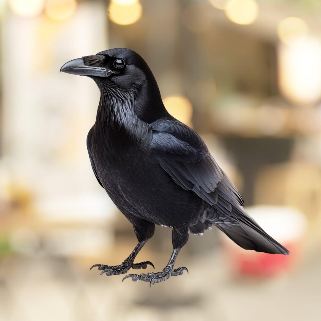 Common Raven Window Cling Sticker Decal Window Film Gift for Bird ...