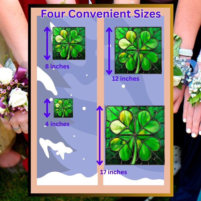 Four-leaf Clover Pattern Stained Glass Window Cling to Celebrate Saint ...