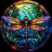 Dragonfly Stained Glass Window Cling - Etsy