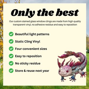 Axolotl Colorful Axolotl Stained Glass Window Cling Whimsical Animal ...