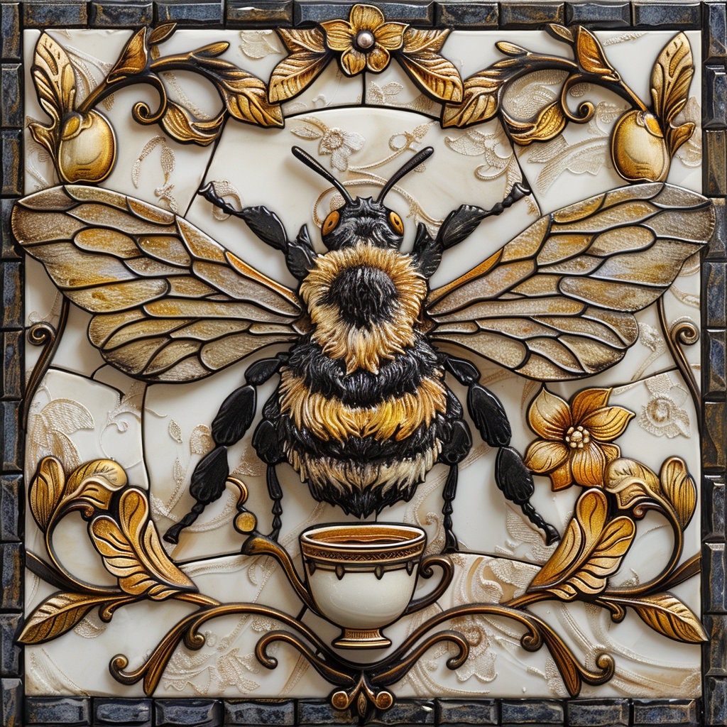 Bumblebee of Symmetry Ceramic Art Tile Decorative Glossy Tile for ...