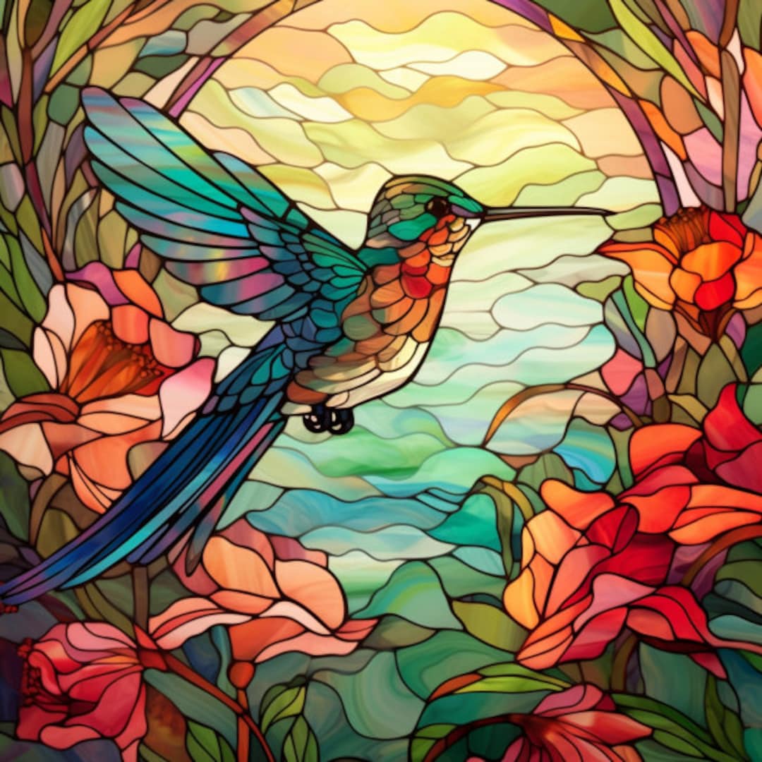 Hummingbird Stained Glass Window Cling - Etsy