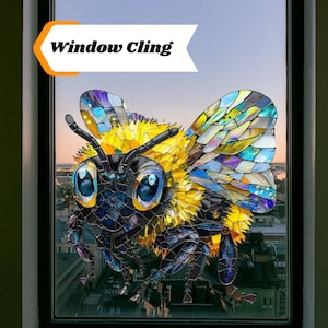 Bumblebee Adorable Stained Glass Window Cling Sticker Decal Vinyl ...