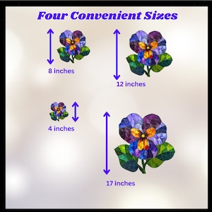 Pansy Stained Glass Window Cling Beautiful Flower Window Artwork Window ...