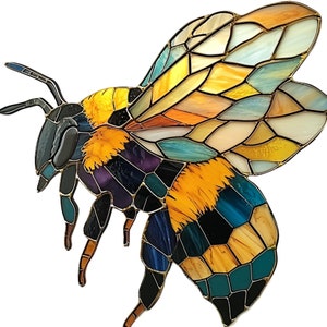 Bumblebee Stained Glass Window Cling Decal Sticker Window Film Reusable ...