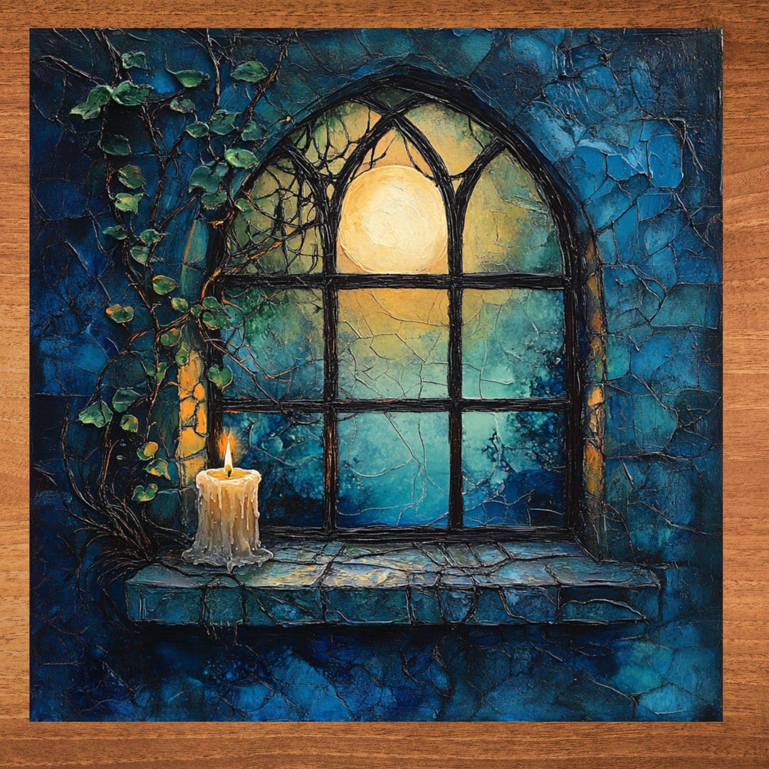 Arched Gothic Window Book Nook Ceramic Art Tile Decor for Book Lover ...