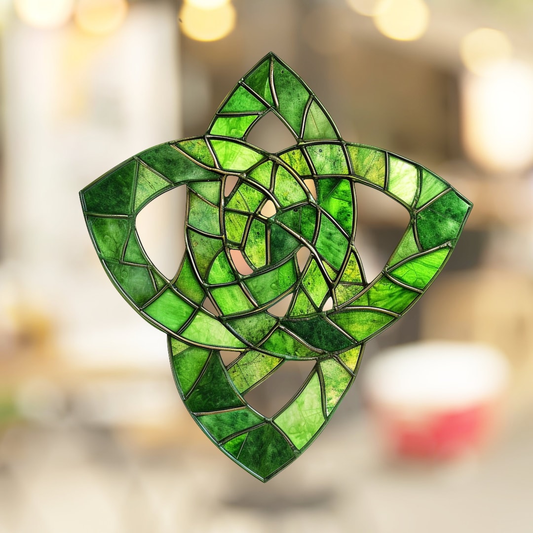 Trinity Knot Stained Glass Window Cling Decal Sticker Vinyl Window Film ...