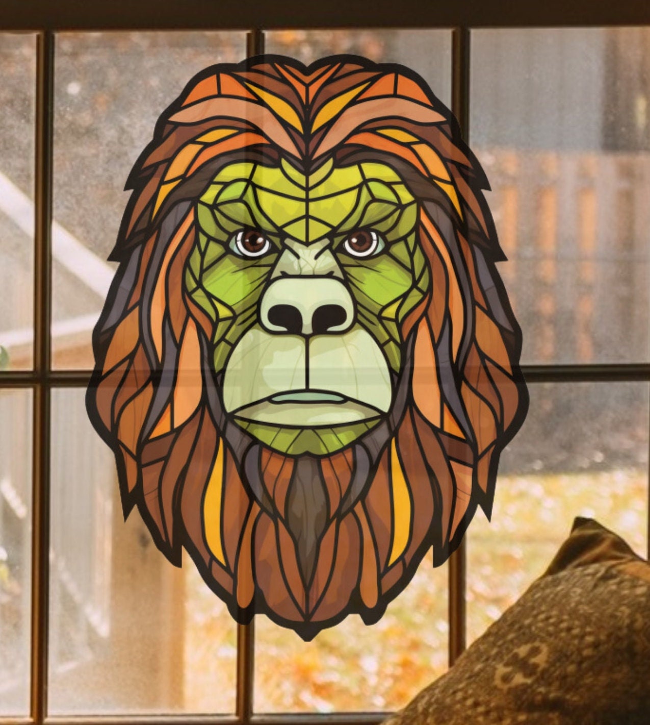 Werewolf Stained Glass Window Cling Werewolf Window Film Werewolf ...