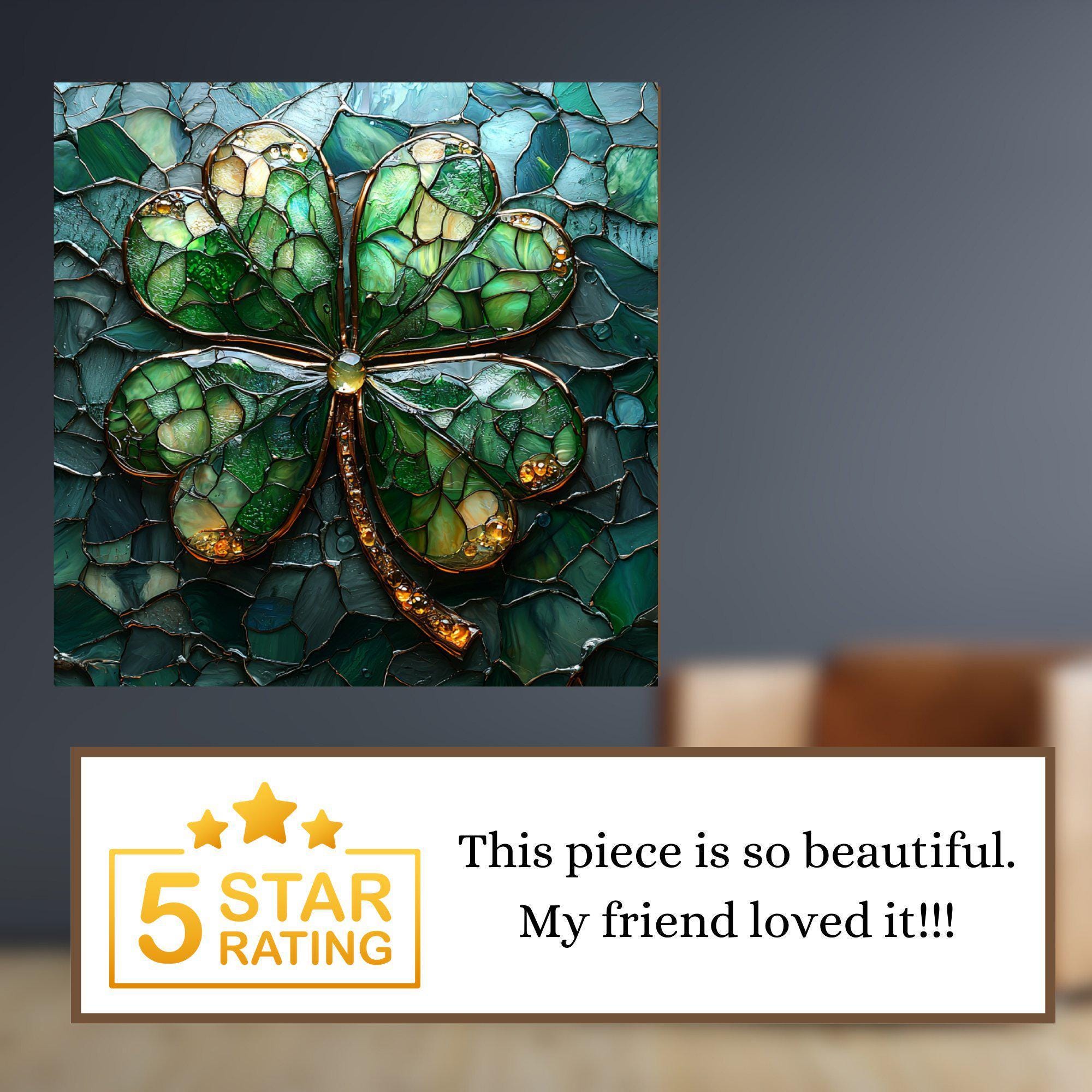 Shamrock Ceramic Art Tile Artful Bookshelf Book Nook Wall Decor Gift ...