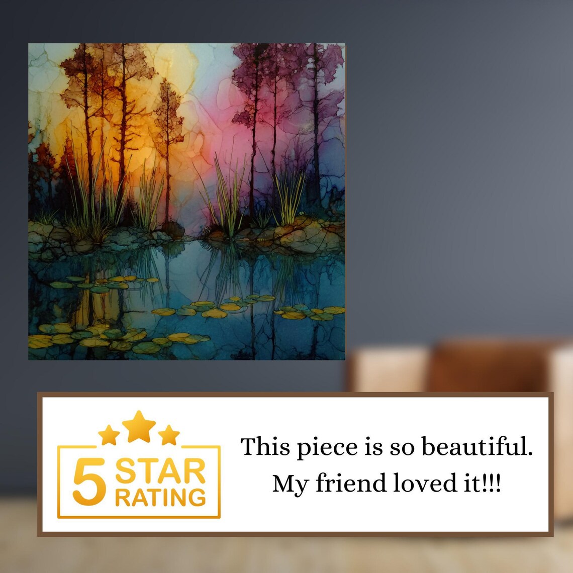 Mystical Autumn Pond Decorative Art Tile - Ceramic Tile Infused With ...