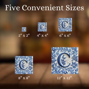 C Letter Monogram Ceramic Art Tile Grandmillennial Style Decor Home Art ...