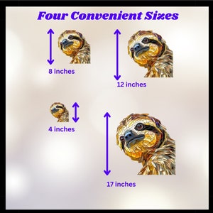 Sloth Stained Glass Window Cling Window Sticker Decal - No Adhesive ...