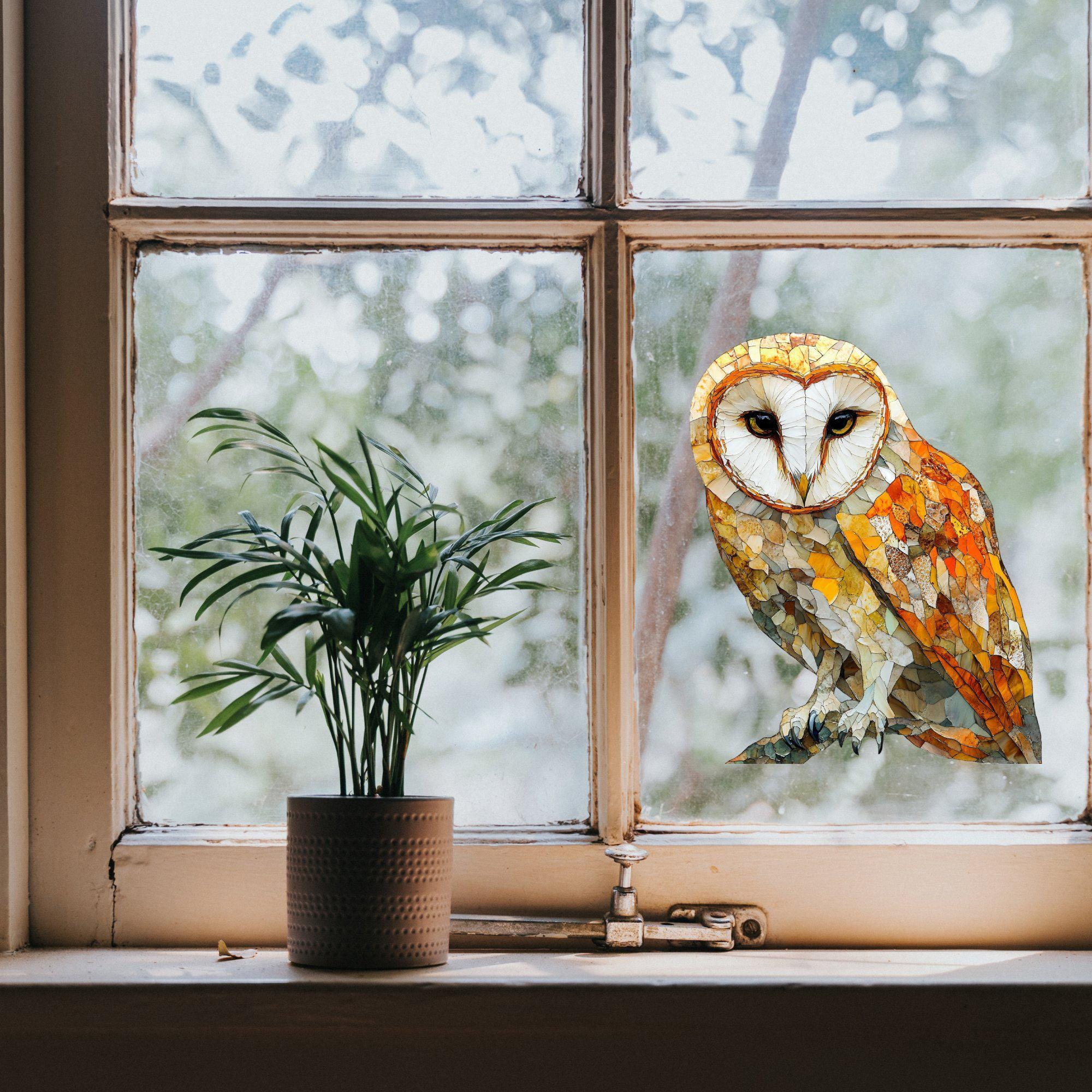 Barn Owl Window Cling Sticker Decal Window Film Gift for Bird Lovers ...