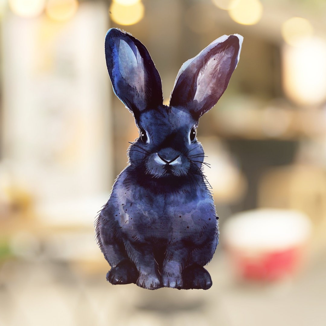 Watercolor Baby Bunny Window Decal Sticker Vinyl Window Cling Nursery ...