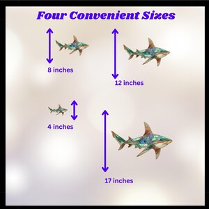 Reef Shark Window Cling Stained Glass Look Decal Sticker Window Film No ...