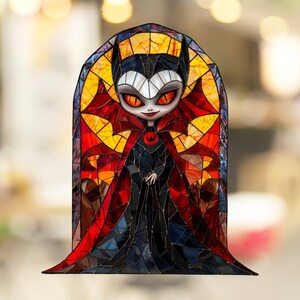 Cute Vampire Stained Glass Look Window Cling Halloween Decor Fall ...