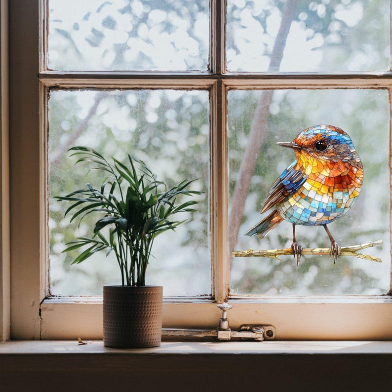 House Wren Window Cling Sticker Decal Window Film Gift for Bird Lovers ...