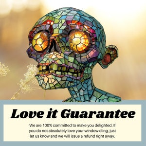 Zombie Halloween Stained Glass Look Window Cling Decal Sticker Window ...