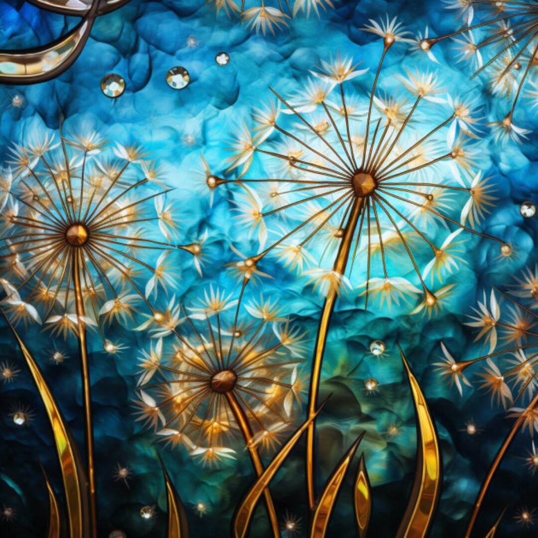Dandelion Stained Glass Window Cling Make a Wish Dandelion Window Film ...