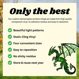 Dragon Stained Glass Window Cling Decal Sticker Window Film Dragoncore ...