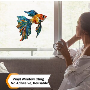 Guppy Stained Glass Window Cling Window Sticker Decal - No Adhesive ...