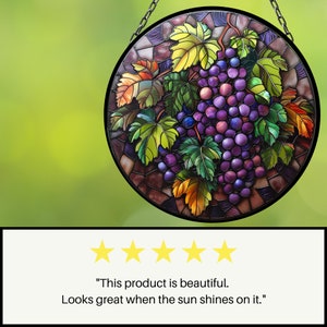 Grapes Suncatcher for Window Decor Gift for Mothers Day Birthday Gift ...