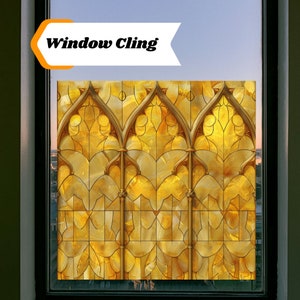 Mimosa Sunshine Stained Glass Window Cling Gothic Decor Sticker Decal ...