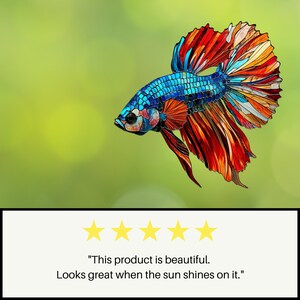 Betta Fish Stained Glass Window Cling Window Sticker Decal - No ...