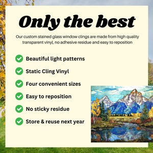Grand Teton National Park Stained Glass Window Cling Decal Sticker ...
