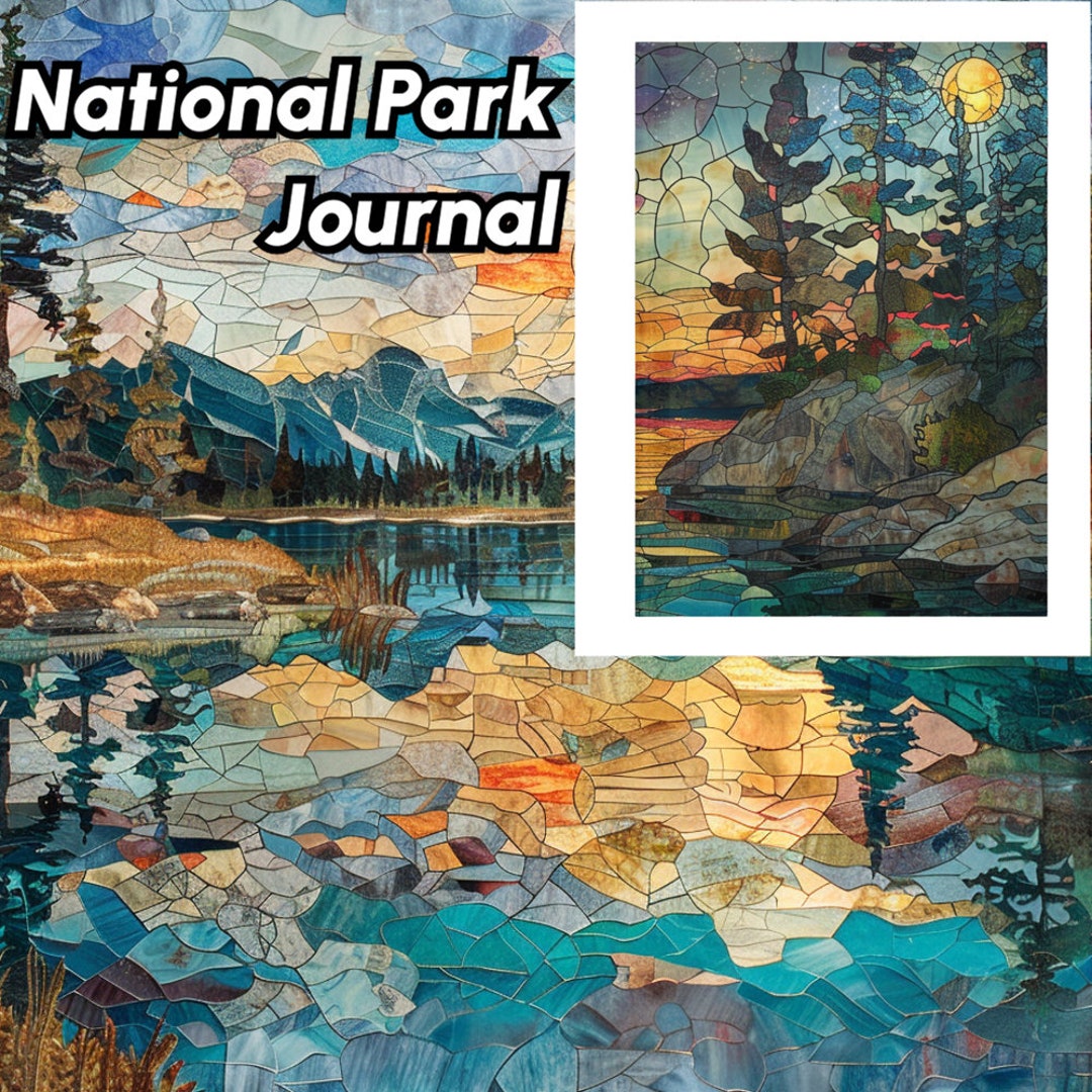 Journal Yellowstone National Park Stained Glass Themed Notebook for ...
