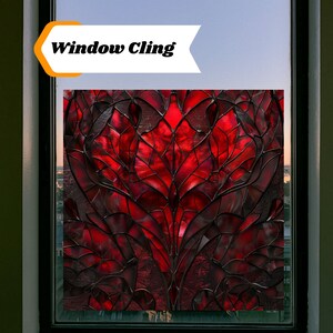 Cardinal Red Stained Glass Window Cling Gothic Decor Sticker Decal ...