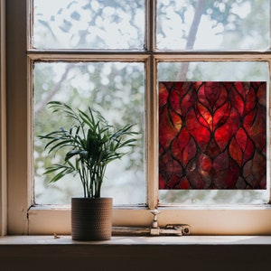 Cardinal Red Stained Glass Window Cling Gothic Decor Sticker Decal ...