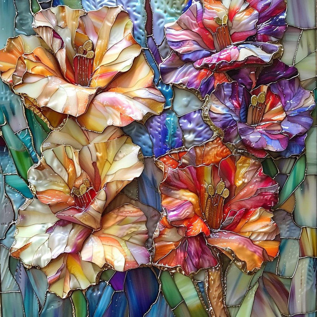 Gladiolus August Ceramic Tile Wall Art Decorative Tile Unique Home ...