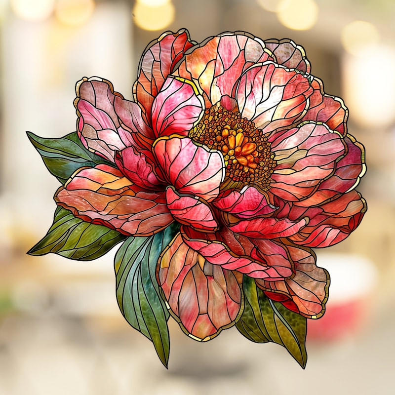 Peony Stained Glass - Etsy