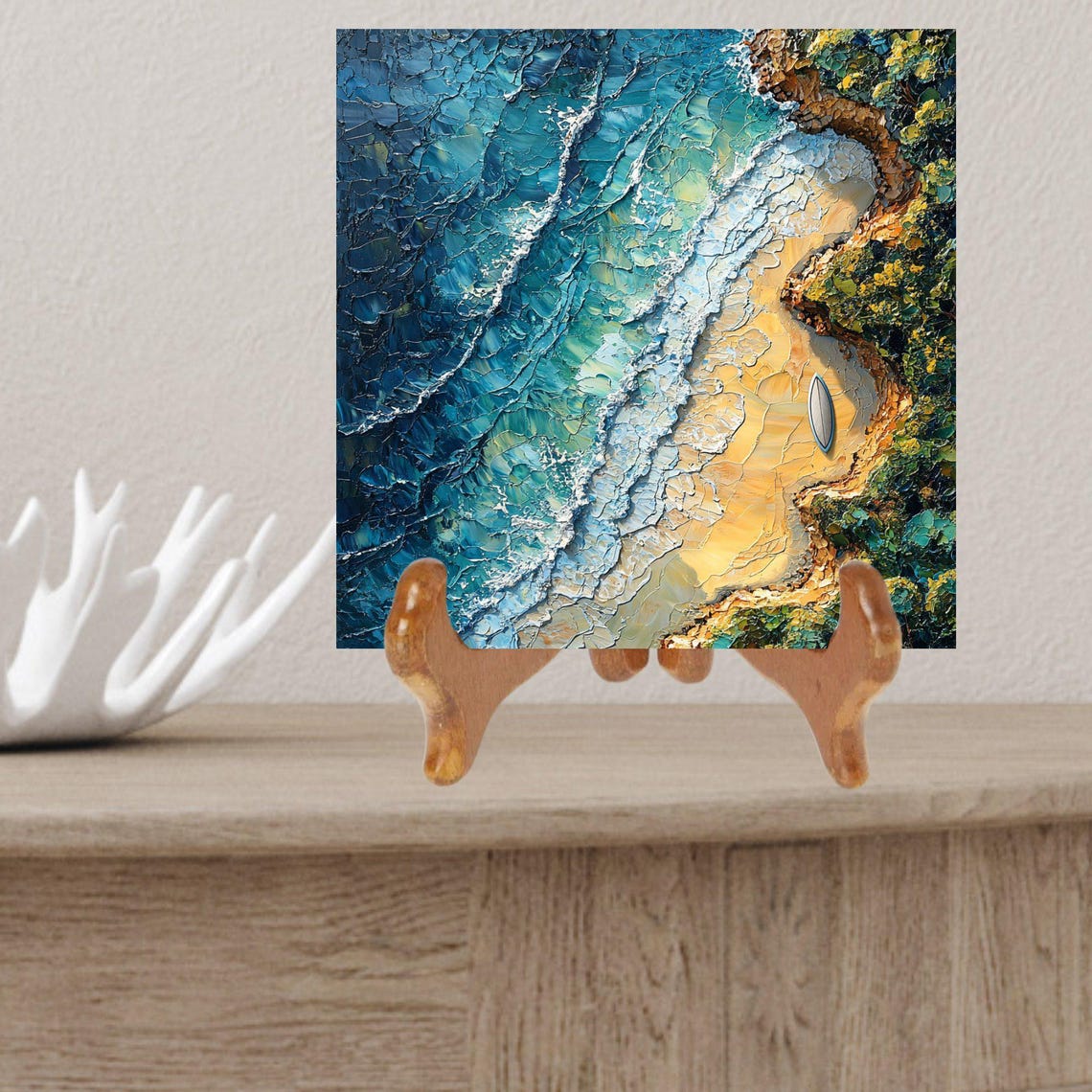 Beach Surfboard Decorative Tile Ceramic Art Tile Wall Decor Bookshelf ...