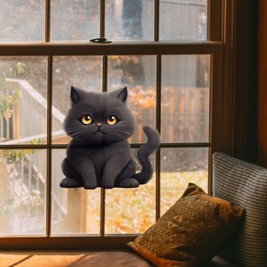 Cat Window Cling Reusable in 3 Convenient Size Feline Decor Kitten ...