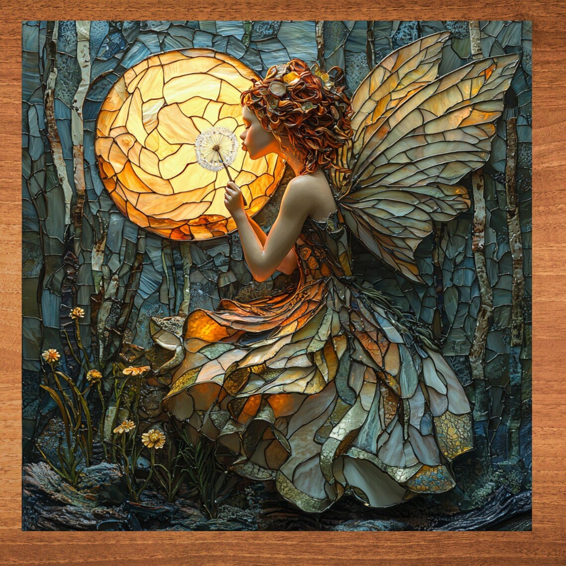 Fairy Dandelion Moonlight Ceramic Art Tile Decor for Kitchen Bedroom ...