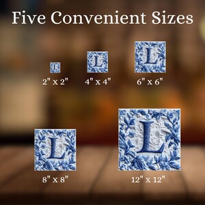 L Letter Monogram Ceramic Art Tile Grandmillennial Style Decor Home Art ...