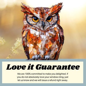 Eastern Screech Owl Window Cling Sticker Decal Window Film Gift for ...