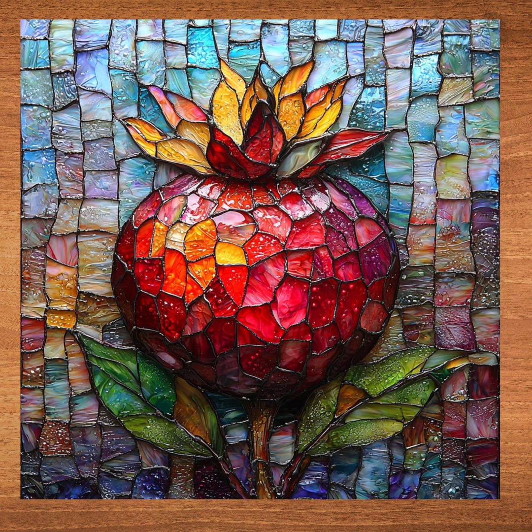Pomegranate Ceramic Art Tile Decor for Kitchen Bedroom Bookshelf Book ...
