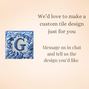 G Letter Monogram Ceramic Art Tile Grandmillennial Style Decor Home Art ...
