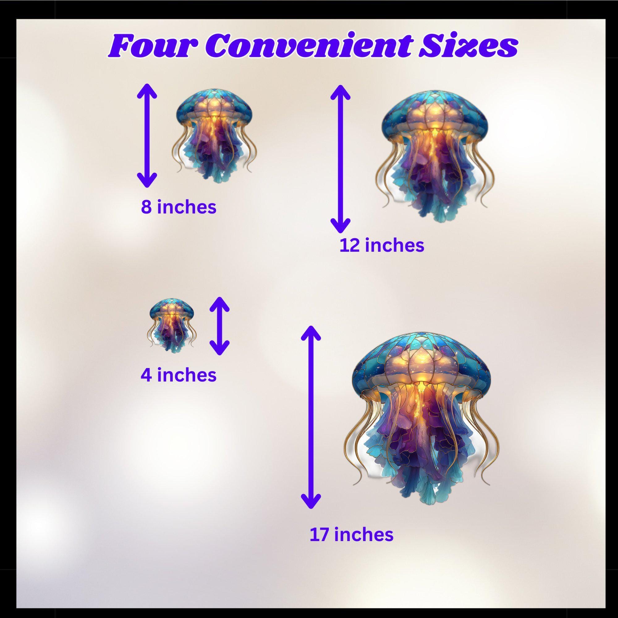 Stained Glass Portuguese Man O War Window Cling Stained Glass Look ...