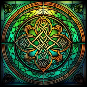 Enchanting Celtic Pattern Stained Glass Window Cling Available in ...
