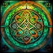 Enchanting Celtic Pattern Stained Glass Window Cling Available in ...